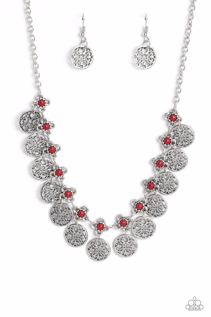 Paparazzi ♥ Mandala Movement - Red ♥ Necklace – LisaAbercrombie