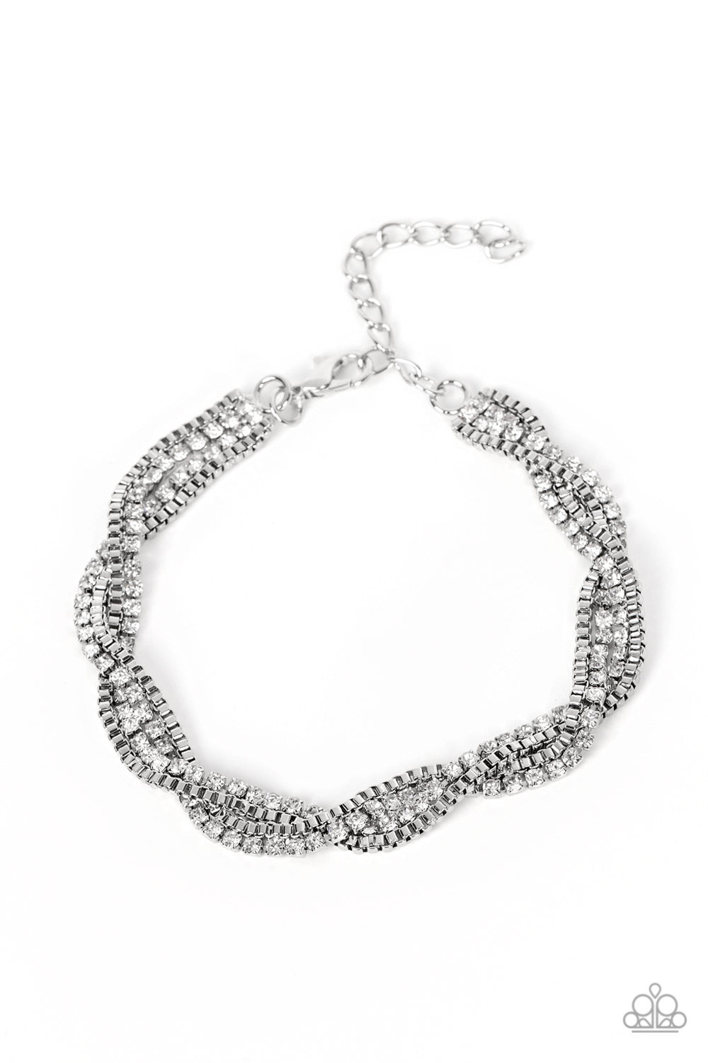 Paparazzi ♥ Box Office Bling - White ♥ Bracelet – LisaAbercrombie