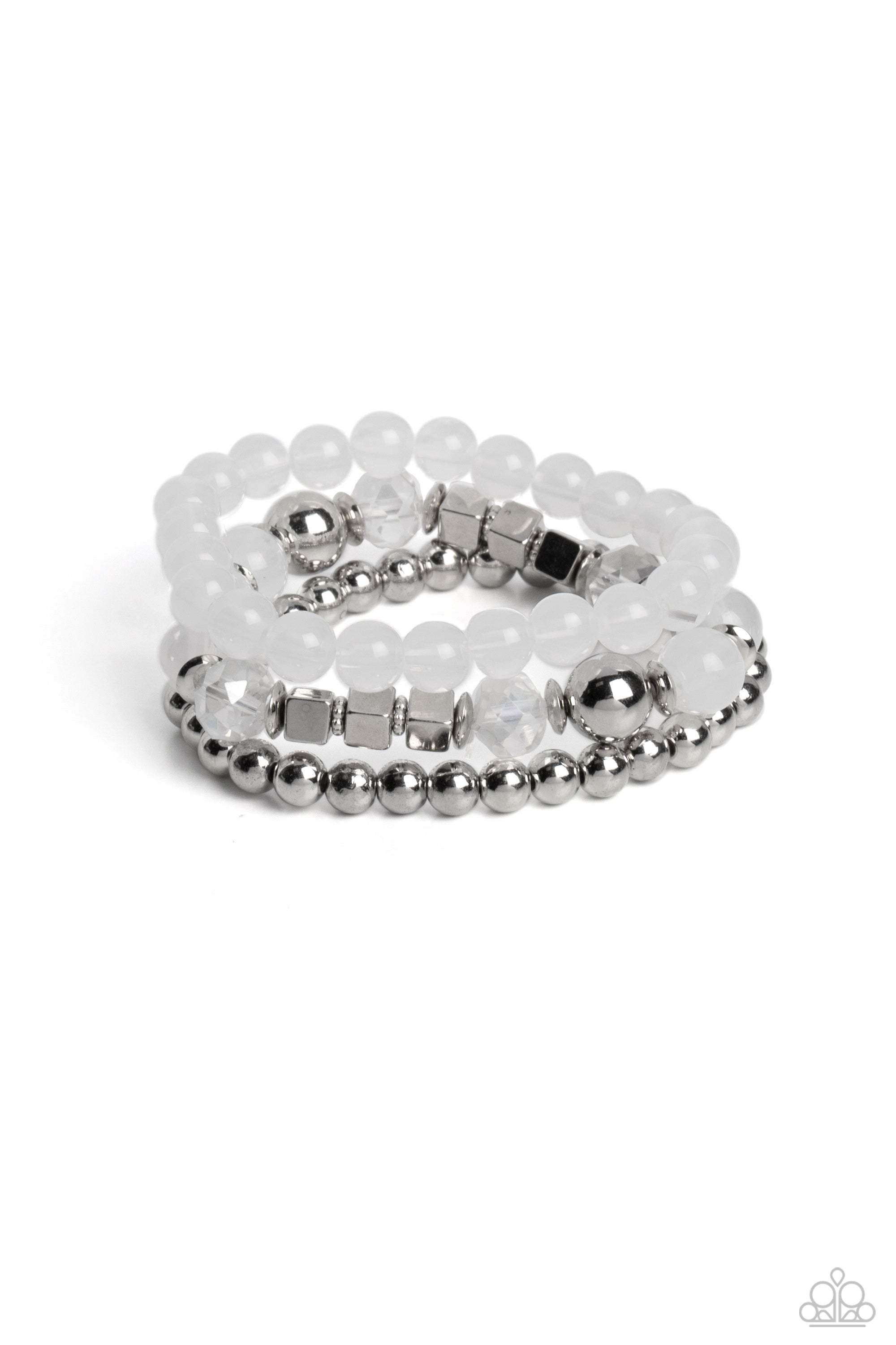 Paparazzi ♥ CUBE Your Enthusiasm - White ♥ Bracelet – LisaAbercrombie