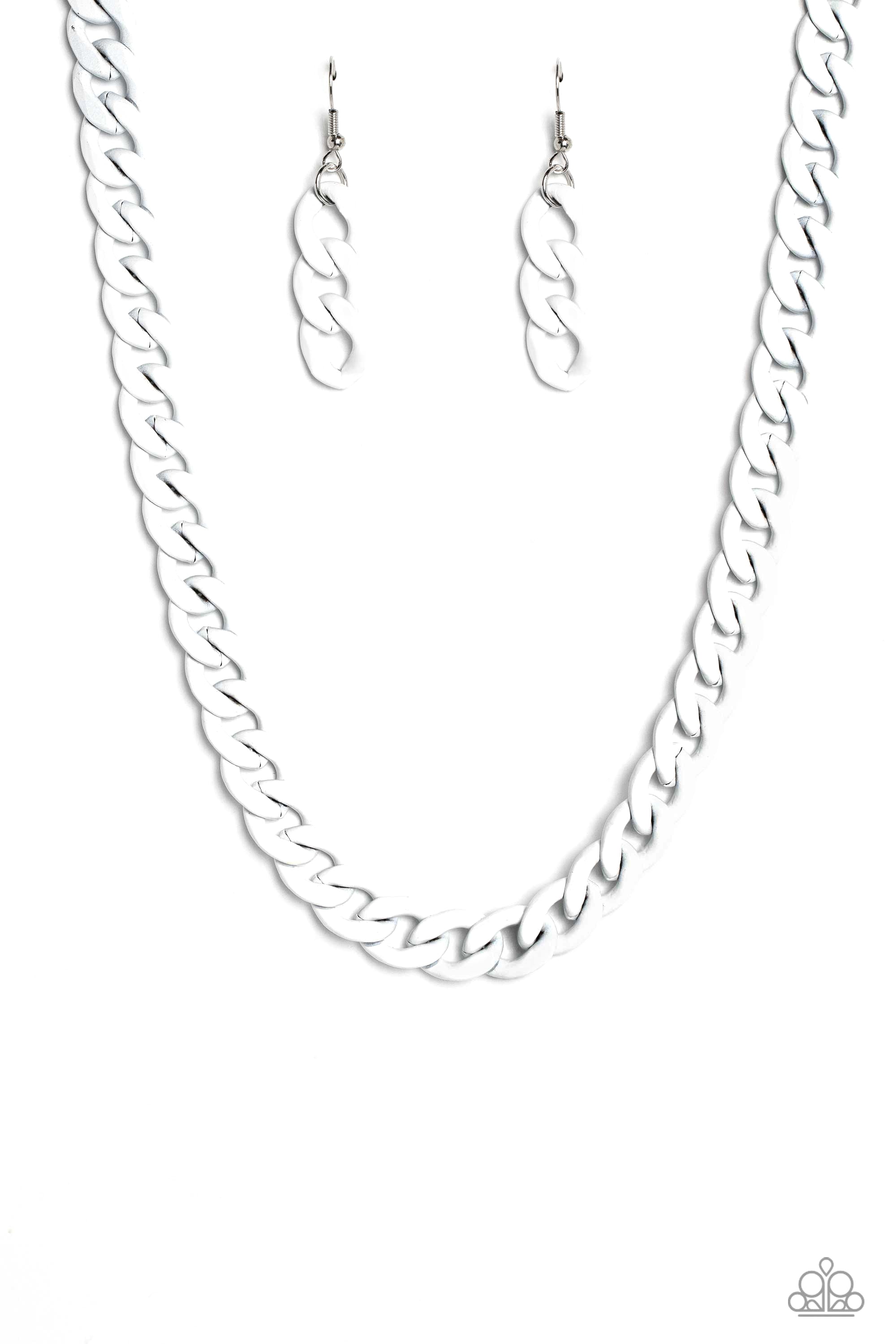 Paparazzi ♥ Painted Powerhouse - White ♥ Necklace – LisaAbercrombie